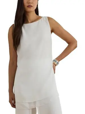 Ralph Lauren Layered Sleeveless Tunic Top - White