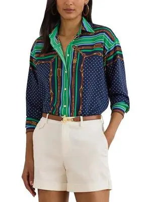 Ralph Lauren Kotta Mixed Print Button-up Shirt - Blue Multi