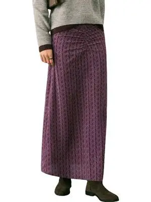 Mango Allover Print Maxi Skirt - Lilac Mult