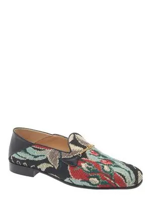 Valentino Garavani Floral Jacquard Loafer With Convertible Heel - Black Multi