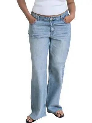 MANGO DANILA Raw Hem Wide Leg Jeans
