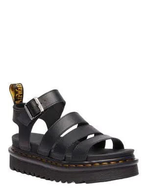 Dr. Martens Blaire Athena Leather Strap Sandals - Black