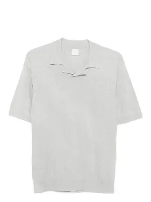 Eleventy Spread-collar Short-sleeved T-shirt - Grey