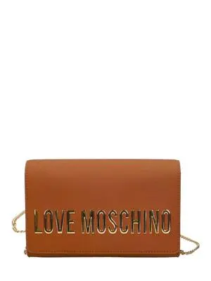 Moschino Satchel Bag With Logo Lettering - Brown