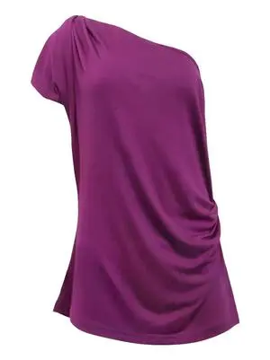 Diane Von Furstenberg One-shoulder Draped Blouse - Purple