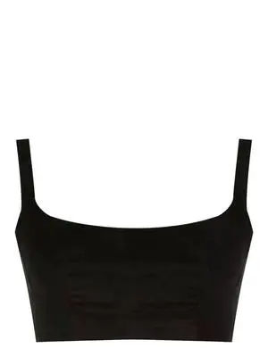 OSKLEN Square-neck Hemp Crop Top - Black