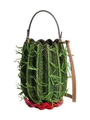 ANYA HINDMARCH Cactus Raffia Tote Bag - Green