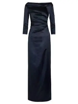 Talbot Runhof Gathered Draped Maxi Dress - Blue