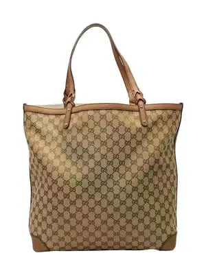 Gucci Gg Canvas Craft Tote Bag - Brown