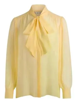 Alice + Olivia Thayer Pussy-bow Blouse - Yellow