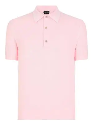 TOM FORD Silk-cotton Polo Shirt - Pink