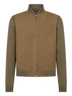 TOM FORD Wool-Sleeve Leather Jacket