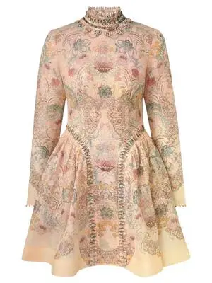 Zimmermann Rebellion Floral-print Mini Dress - Neutrals