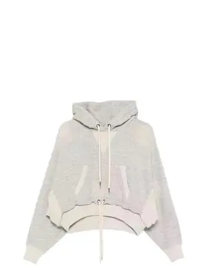 R13 Cinched-hem Hoodie - Grey