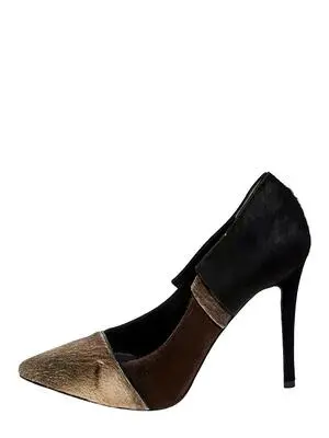 Fendi Tri Color Leather Pointed-toe Pumps - Brown