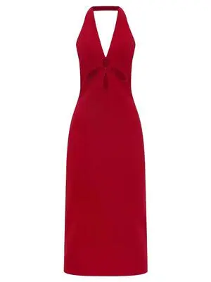 Cult Gaia Cut-out Halterneck Midi Dress - Red