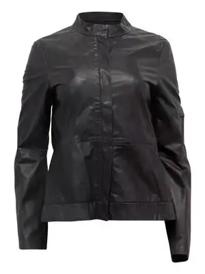 Theory Leather Zip Jacket - Black
