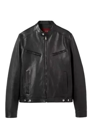 Gucci Zip-up Goat Leather Jacket - Black
