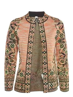 Missoni Floral-pattern Striped Cardigan - Neutrals