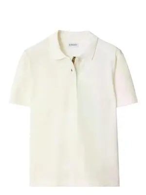 Burberry Logo-embroidered Polo Top - White