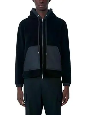 Moncler Zip-up Hoodie With Logo Detail - Black