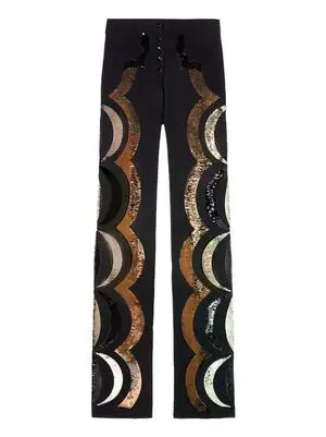 Emilio Pucci Sequin-embellished Straight-leg Trousers - Black