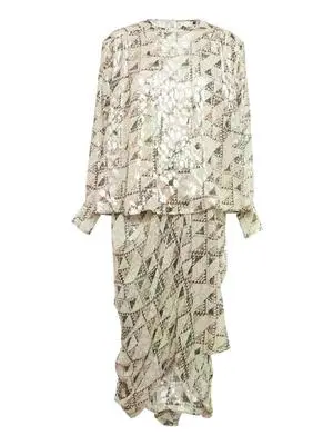ISABEL MARANT VINTAGE Embellished Top And Skirt Set - Neutrals
