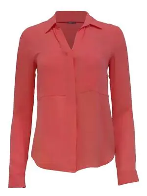 Theory Button-down Silk Blouse - Orange