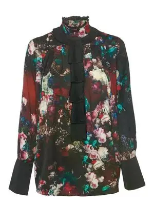Just Cavalli Floral-print Satin Blouse - Red