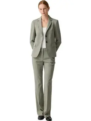 Theory Flared Pant In Wool Gabardine - Vetiver Melange