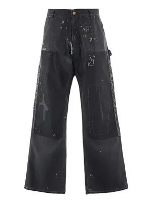 SAINT MXXXXXX Double Knee Duck Pants - Black