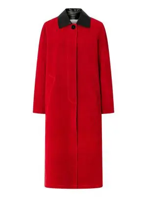 Givenchy Leather-trimmed Suede Coat - Red