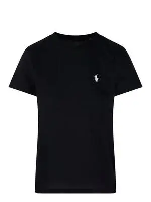 Polo Ralph Lauren Embroidered-Logo Cotton T-Shirt Black
