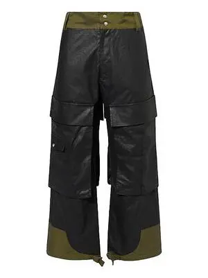 TRAPSTAR REDLINE Cotton Coated Canvas Trousers - Black/green