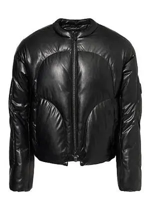 TRAPSTAR REDLINE Quilted Faux-leather Down Jacket - Black