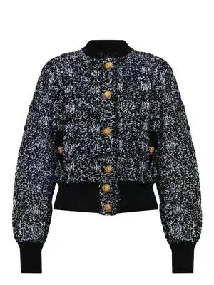 Balmain Buttoned Tweed Jacket - Black