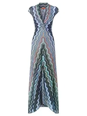 MISSONI V-Neck Chevron Maxi Dress