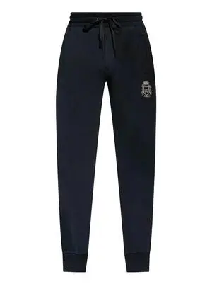 Dolce & Gabbana Emblem Drawstring Track Pants - Blue