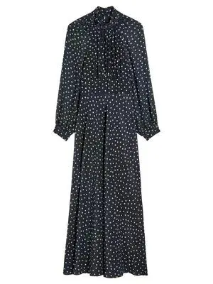 Rixo Polka-dot High-neck Maxi Dress - Black
