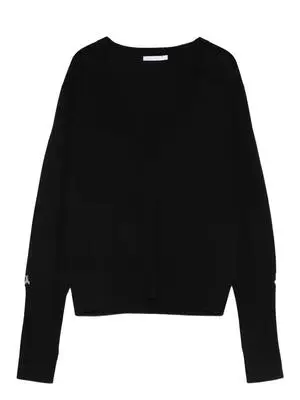 Patrizia Pepe V-neck Long-sleeve Sweater - Black