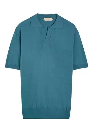 AURELIEN V-neck Polo Shirt - Blue