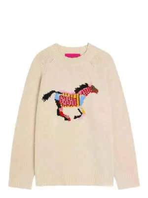 THE ELDER STATESMAN Glacier Horse Intarsia Knitwear - Neutrals