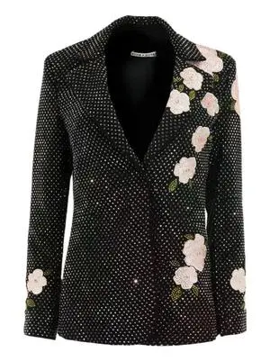 Alice + Olivia Macey Embroidered Blazer - Black