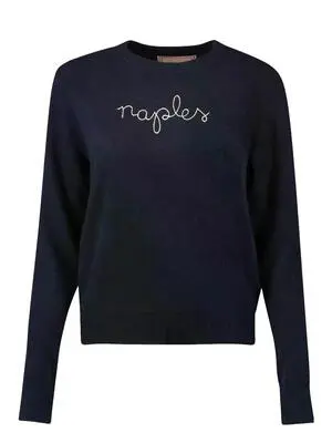 Lingua Franca Naples Crewneck Sweater - Blue