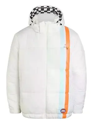 AN-Y1 Riski Striped Hooded Jacket - White