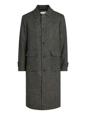 LES DEUX Maximillian Herringbone Pocket Coat - Green