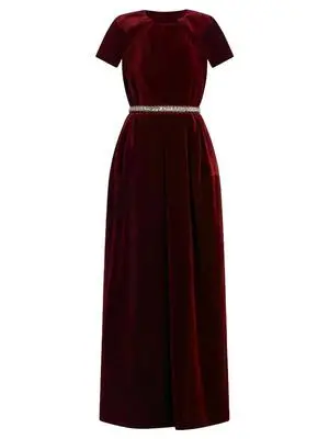 Dice Kayek Embellished Belted Dress - Red