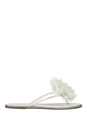LE SILLA Floral Detail Flat Sandals - White
