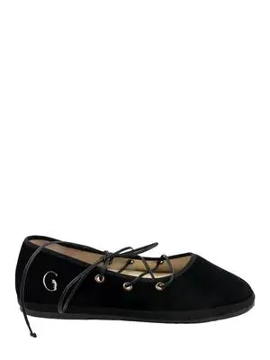 GONDOLINA Lace-up Ballet Flats - Black