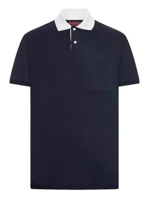 Gucci Chest-pocket Short-sleeved Polo Shirt - Blue